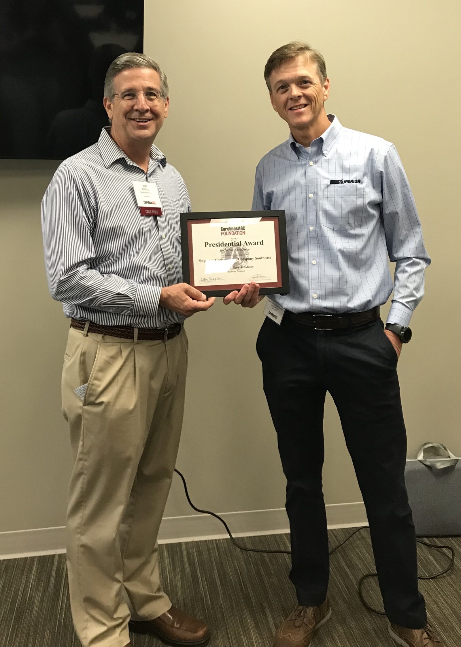 Superior Construction Receives CAGC 2022 Safety Award - Superior ...
